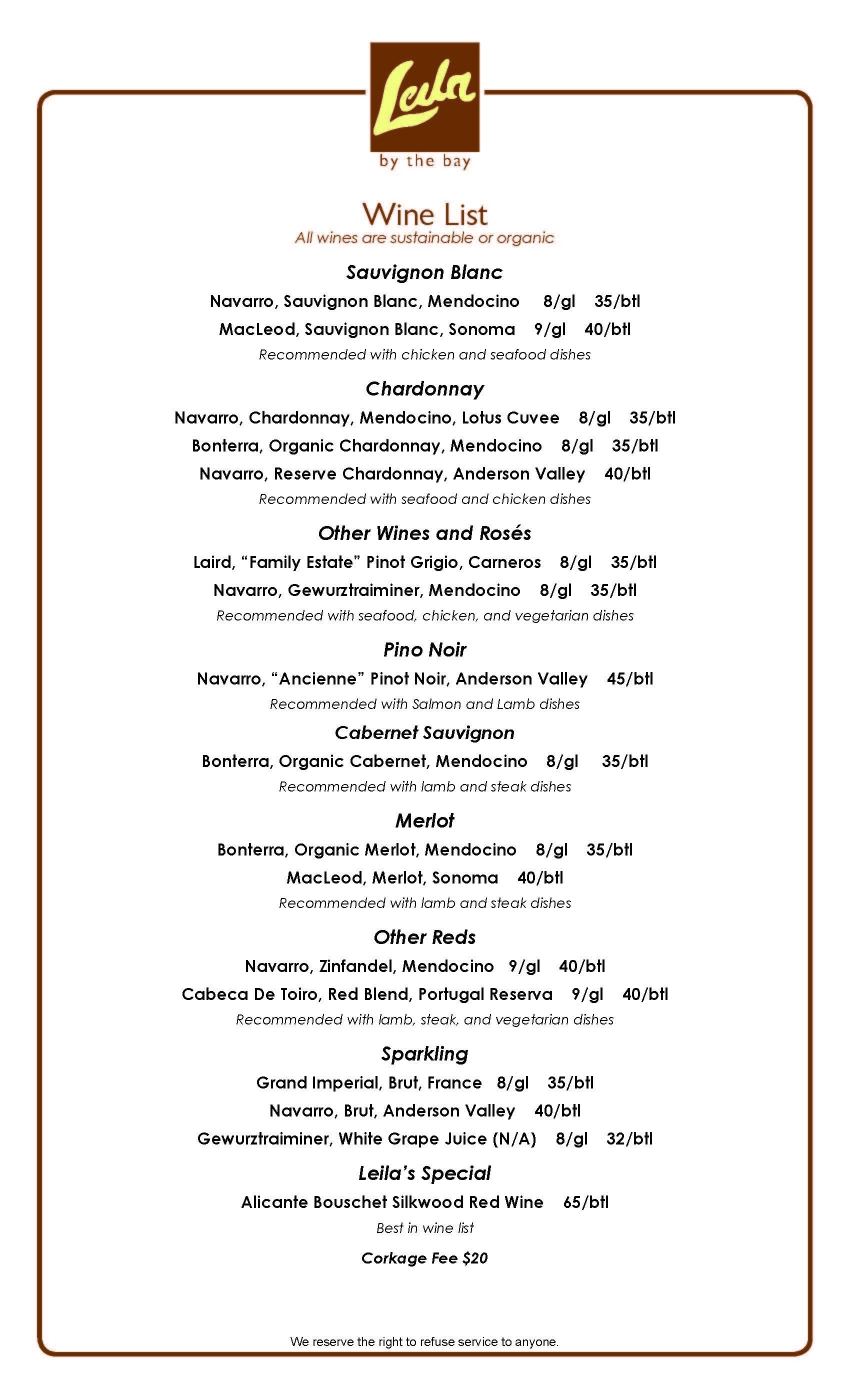Presenting the NEW Leila Menu | East Bay Restaurant | Hercules | Leila ...